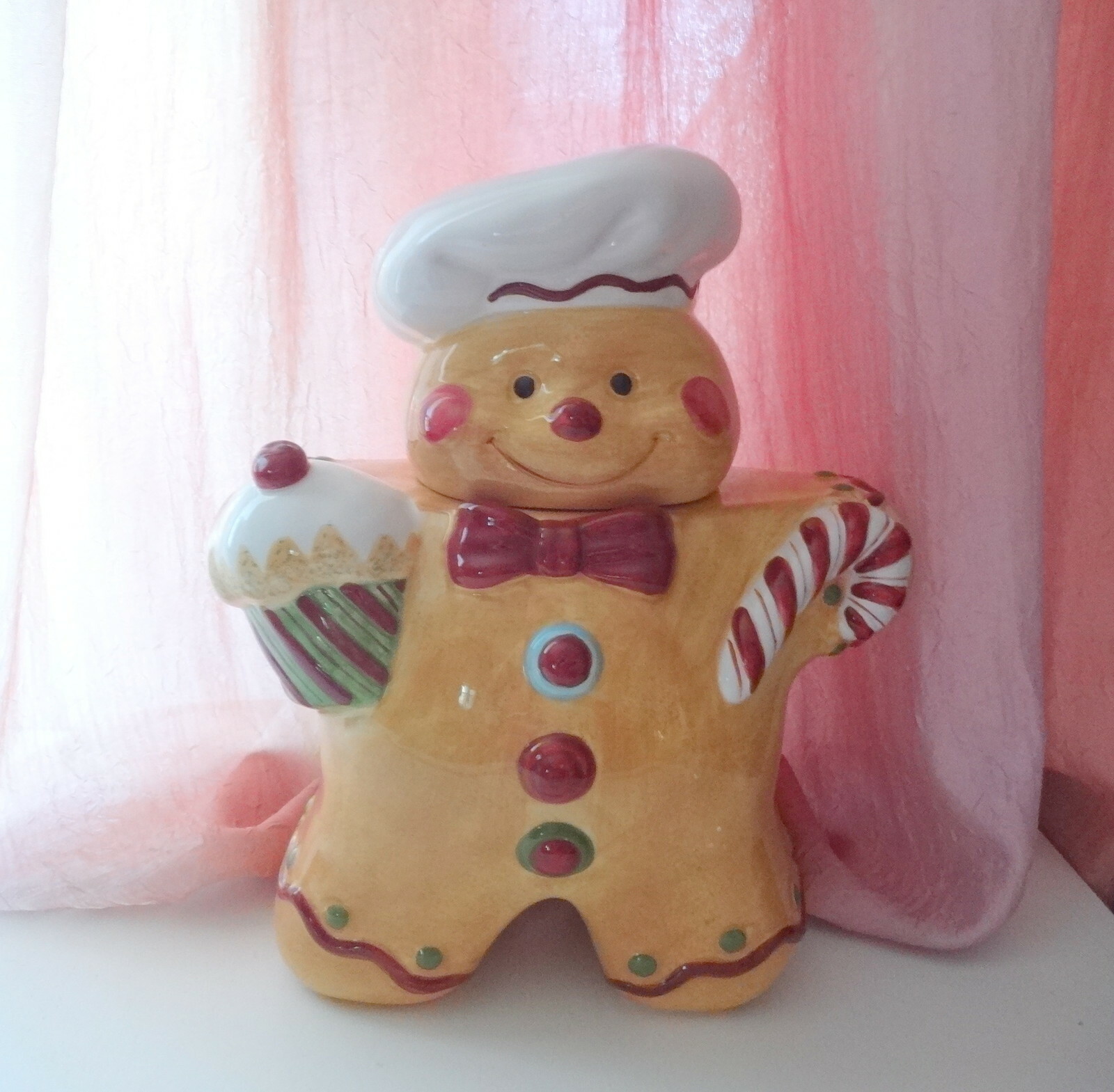 Designed Laurie Gates Gingerbread Man Xmas Cookie Jar Holiday Treats ...