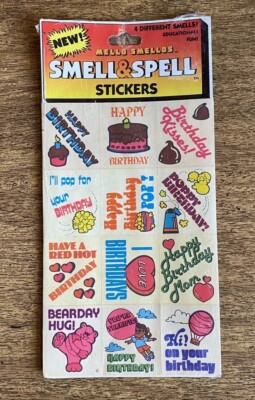 Vintage 80s Mello Smello Scratch N Sniff Stickers Smell & Spell - NEW ...