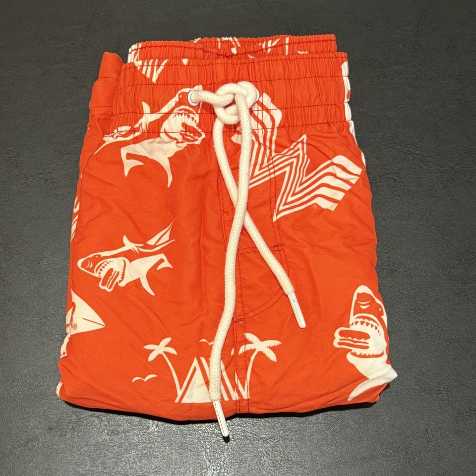 Whataburger Swim Trunks Mens L Orange Shark Surfboard Logo Fast Food ...