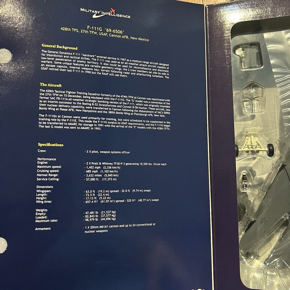 Hobby Master 1:72 F-111G “69-6506” 428th TFS Cannon AFB USAF HA3005 ...