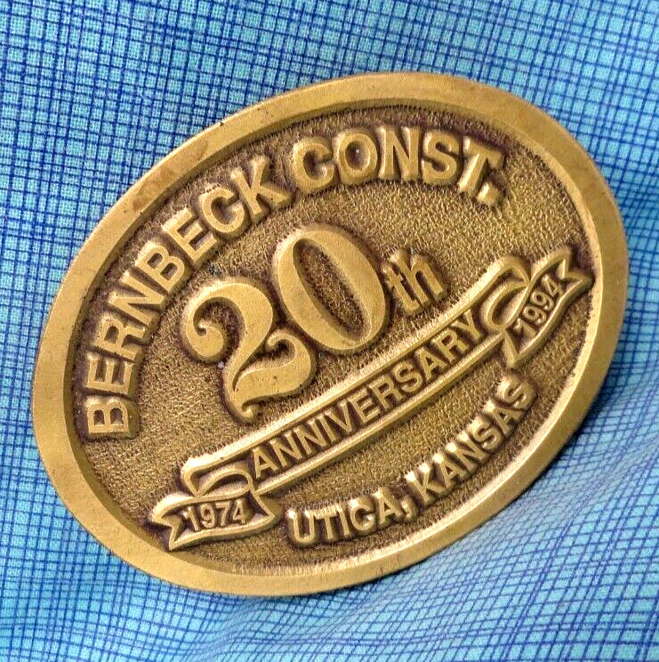 Bernbeck Construction Belt Buckle 20 Years Utica Kans… - Gem