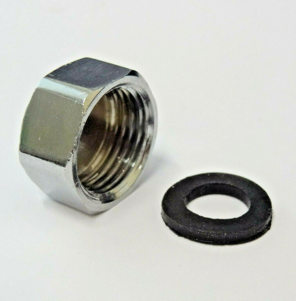 Chrome Cap / Blank Nut With Washer 1/2 Inch BSP Blanks Bath Tap Shower ...