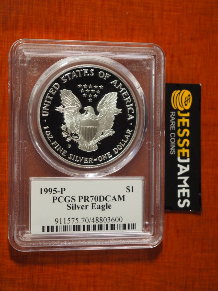 1995 P PROOF SILVER EAGLE PCGS PR70 DCAM THOMAS D. ROGERS HAND SIGNED ...