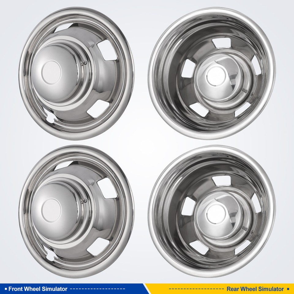 4pcs 17inch Stainless Steel Dually Wheel Simulators For 2003-2018 Dodge ...