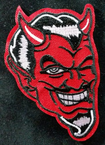 Winking Red Devil Satan embroidered PATCH Classic Horror Halloween iron on | eBay