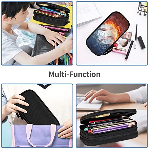 Baseball Pencil Box for Boys, Cool Sports Pencil Case with Basball ...