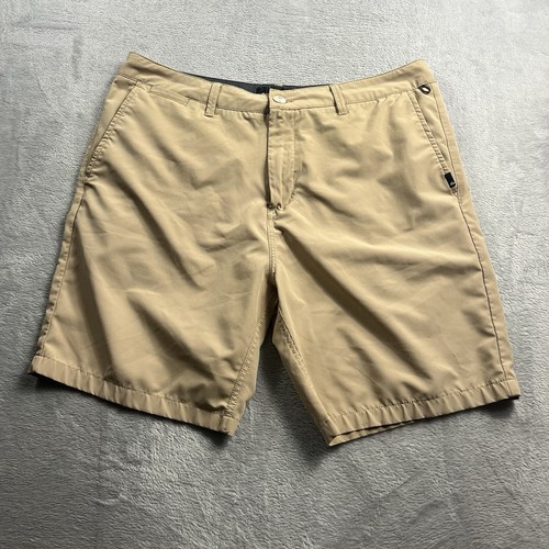QuickSilver Amphibian Beige 4 Way Stretch Water Resistant Shorts Mens ...
