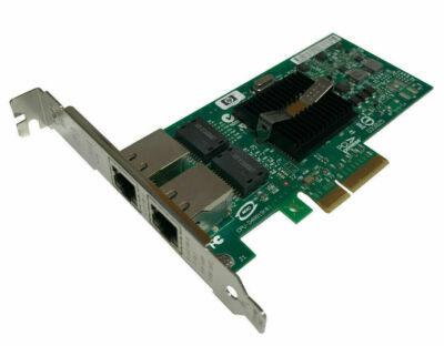 HP NC360T Dual-Port Gigabit NIC PCI-E Server Adaptor PCIE Full Profile ...