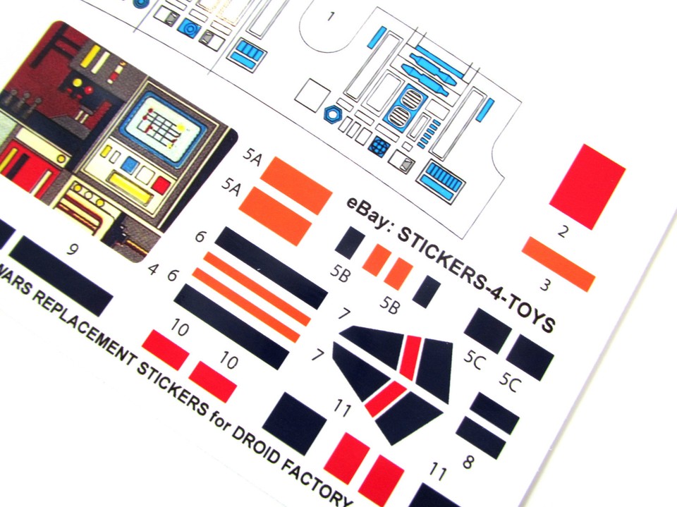 Kenner DROID FACTORY Vintage Star Wars replacement Sticker set 'READ ...