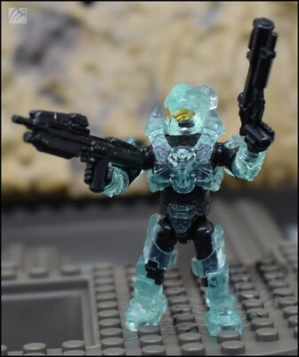 HALO MEGA CONSTRUX BLOKS TEAL TRANSLUCENT ACTIVE CAMO SPARTAN ...