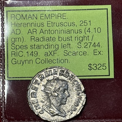 Roman Imperial Herennius Etruscus AR Antoninianus 249-251 SPES Ex Guynn ...