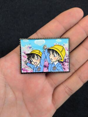 Rare Detective Conan Ran Mouri & Shinichi Kudo metal Hat Pin Badge ...
