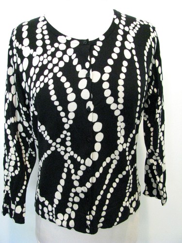 CAbi "Dotti Cardi" Lightweight Soft 100% Cotton Cardigan Sweater Black ...