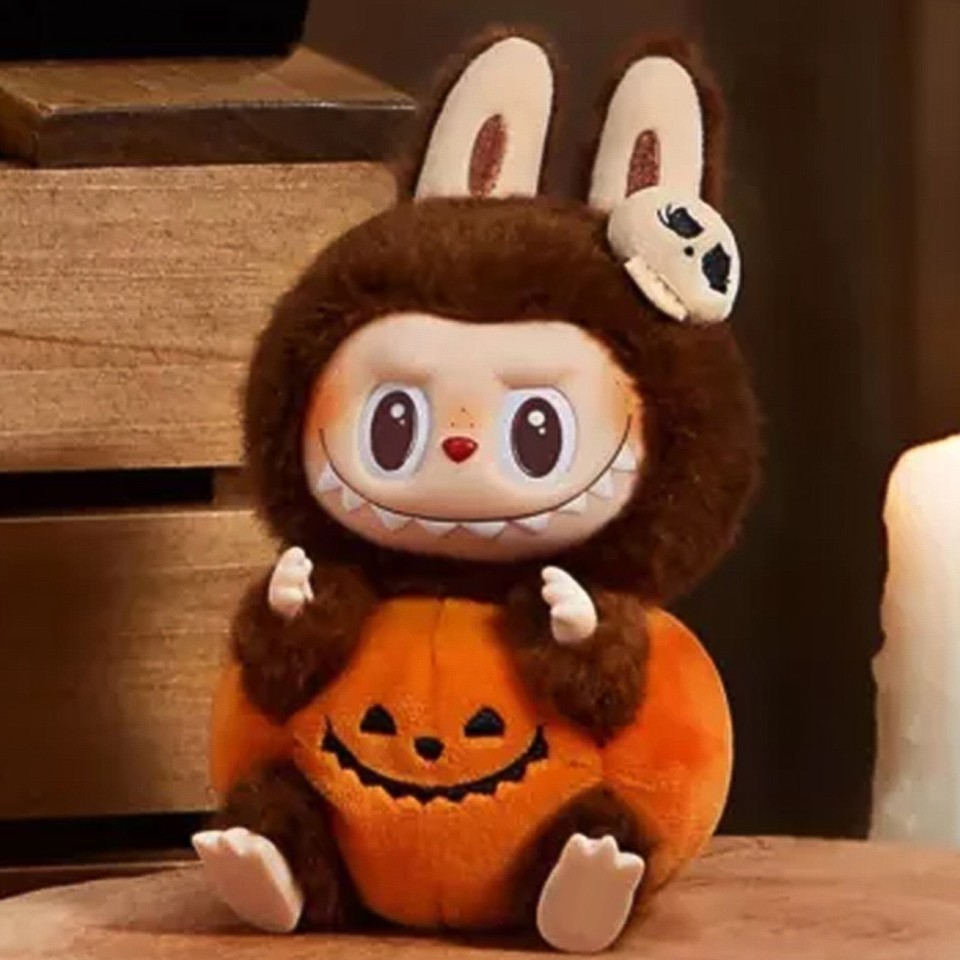 POPMART The Monsters Labubu Plush Doll Halloween Bat Pumpkin Bloomers ...