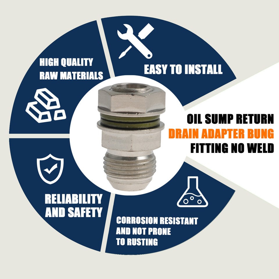 Oil Pan / Oil Sump Return Adapter Bung -10AN Fitting No Weld for ...