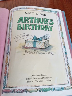 SIGNED by Marc Brown ~ Arthur's Birthday~ Inscribed 1989 First Edition ...
