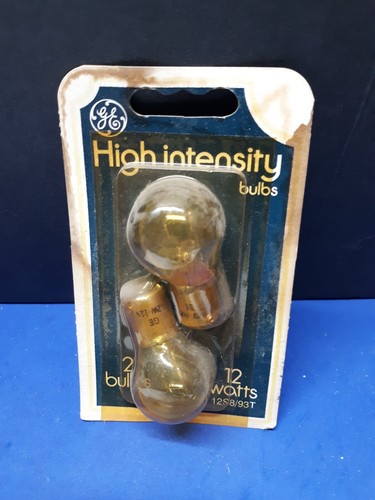 TWO pks NOS GE 12S8/93T 12W 12V PLG82-D4 ~ High Intensity Light Bulbs ...
