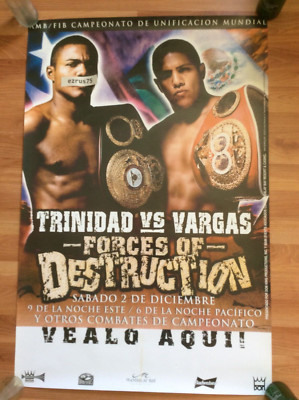 SUPER RARE AUTHENTIC BOXING POSTER 23 YRS OLD TRINIDAD VS VARGAS ...