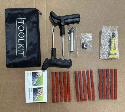 Emergency Tyre Puncture Repair Kit Car Van Tubeless Tire Tool 15 ...