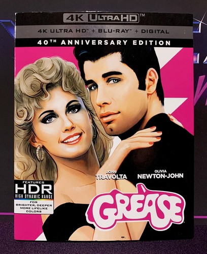 GREASE ~ 4K Ultra HD + Blu-ray + Digital + Rare OOP Slipcover ~ New ...