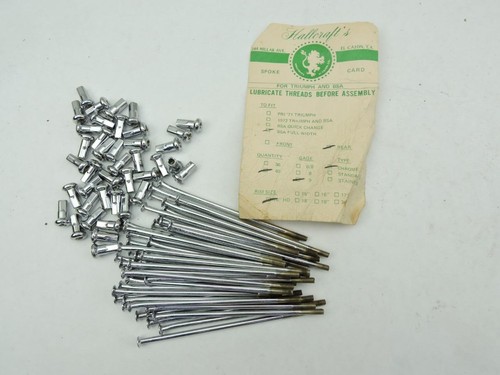 NOS Hallcraft’s Chrome Spoke Set 16” Rear Wheel BSA Full Width Hub 500 ...