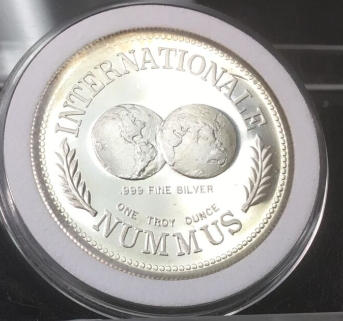 One Internationale Silver Nummus 1oz. .999 PROOF-LIKE Silver Round with ...