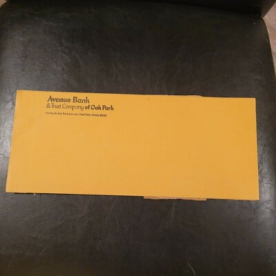 Avenue Bank & Trust Company of Oak Park, Illinois Deposit Envelopes x2 ...