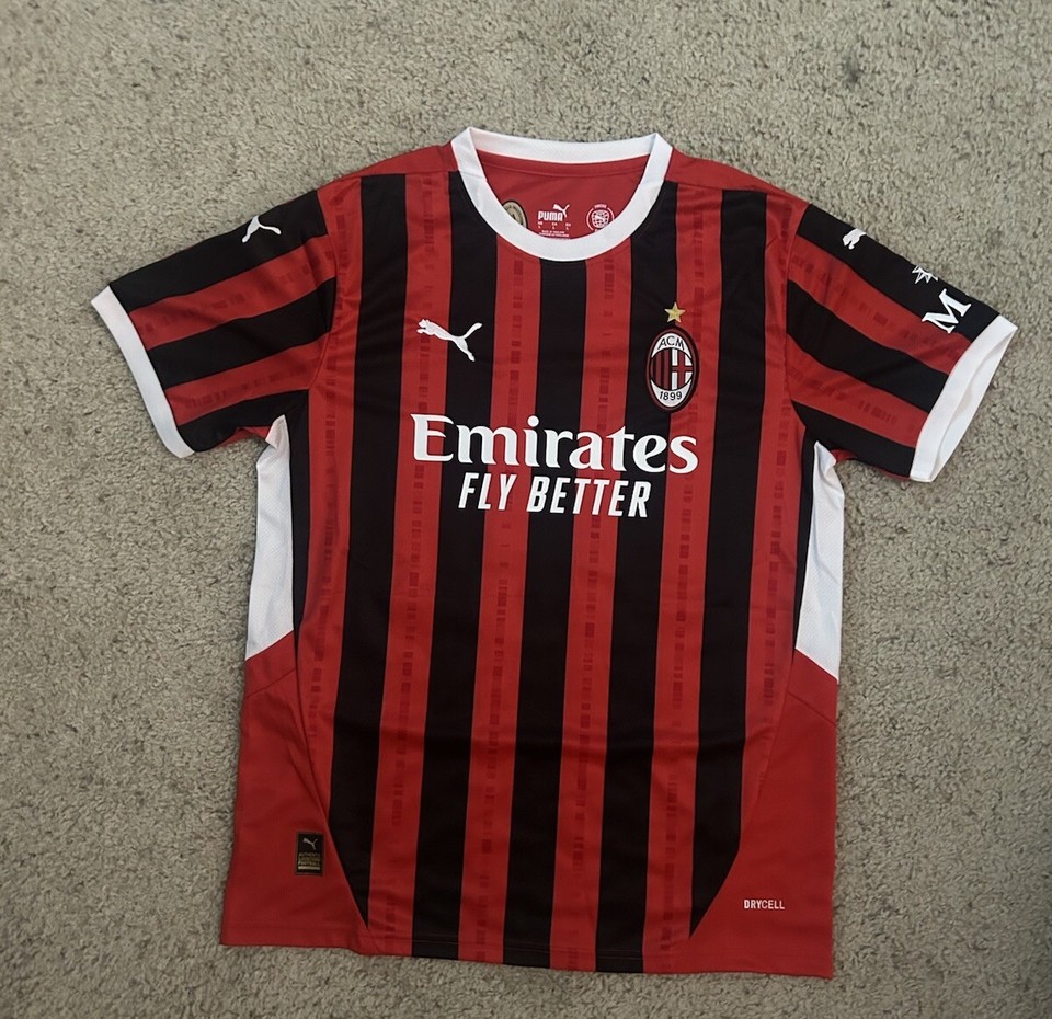 AC Milan Yunus Musah #80 Soccer Jersey 2024/25 PUMA Home Kit | Size Men ...