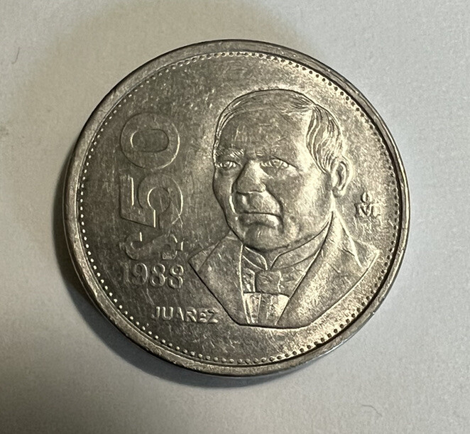 Error: Mexico 1988-Mo 50 Peso Plain Edge $50 Pesos Benito Juarez | eBay