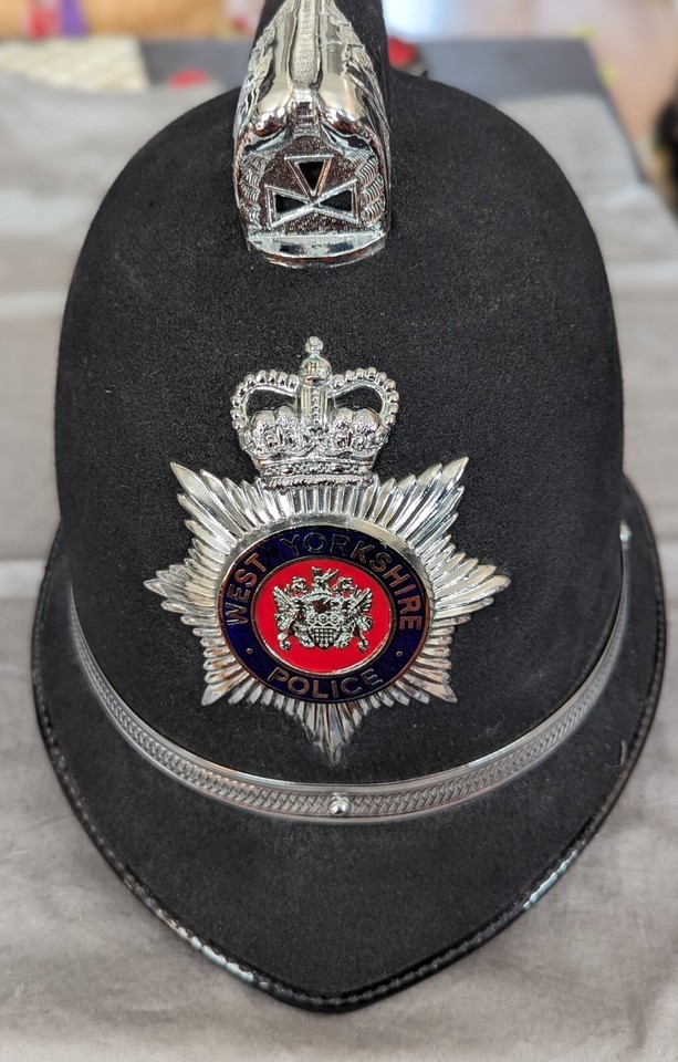 Vintage Authentic British Police “Bobby” Helmet West Yorkshire Police ...