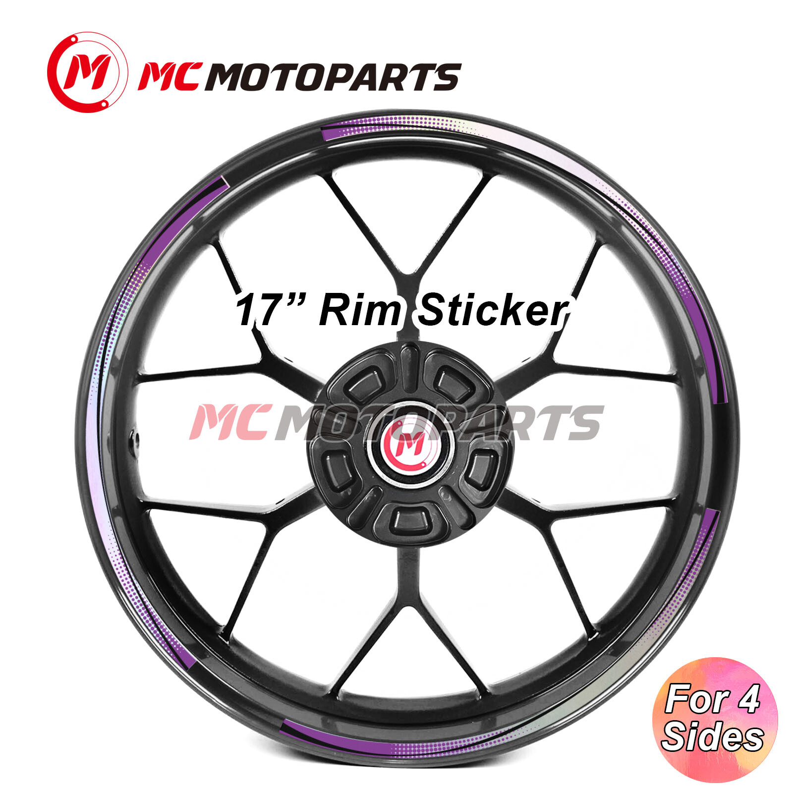 Purple J18 Holographic Tape Rim Wheel Sticker 17" For Yamaha YZF-R1M | eBay