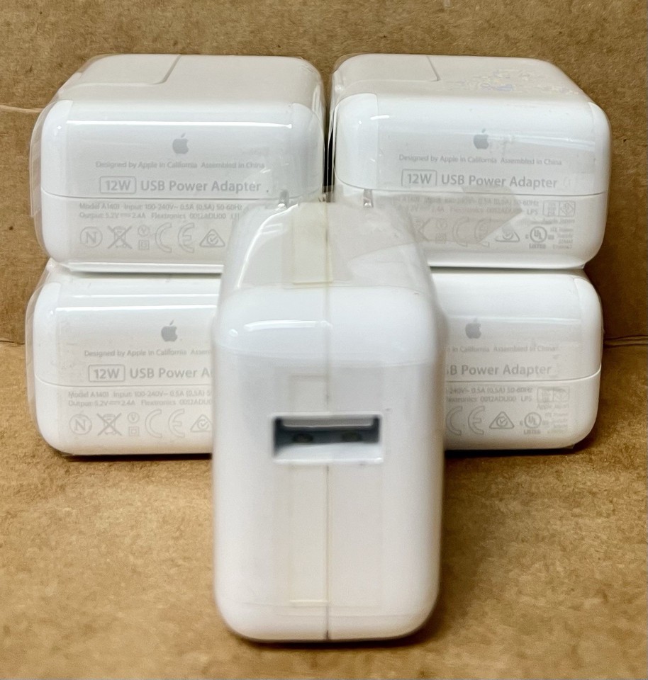Lot of 5 OEM Apple 12W USB Power Adapter Original New Universal Charger ...