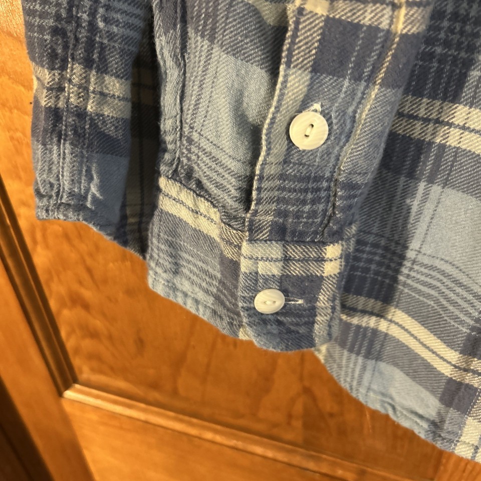 Frye Women’s Blue Plaid Button Down, Long Sleeve Flannel Sz Lg-VGUC | eBay