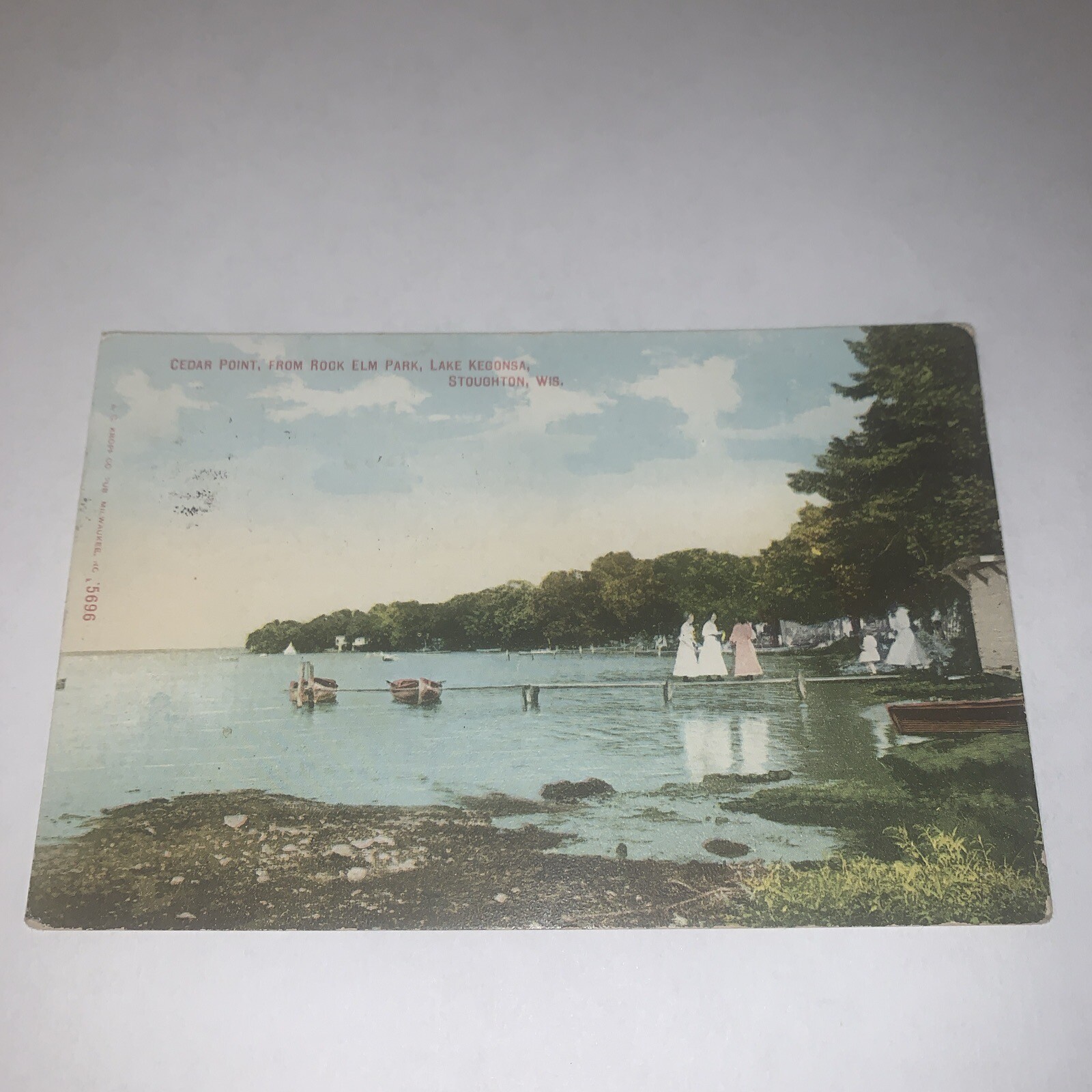 Vintage Postcard 1909 Cedar Point Rock Elm Park Lake Kegonsa Stoughton ...