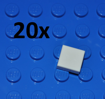 LEGO PARTS - 20X WHITE TILES 1X1 STUDS/FLAT SMOOTH BUILDING PIECES/SNOW ...