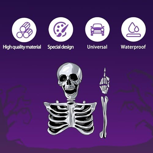 1 PC Halloween Skull Rear Windshield Wiper Decal, Waving Skeleton Arm ...