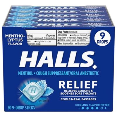 HALLS Relief Mentho-Lyptus Cough Drops, 20 Packs of 9 Drops Assorted ...
