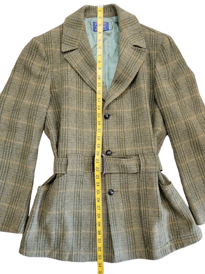Vintage Pendleton 60s Plaid Tweed Wool Cropped Trench Style Belted Coat Size Med | eBay