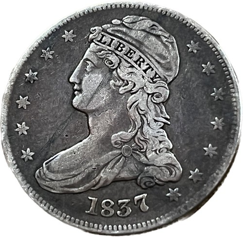 1837 50C Reeded Edge Capped Bust Half Dollar Type II “50 Cents” Silver ...