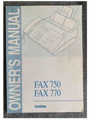 782 Brother Fax 750 Fax 770 Owner's Manual | eBay