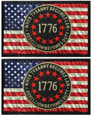 Distressed American USA Flag 1776 Freedom Liberty tyranny Patch | 2PC ...
