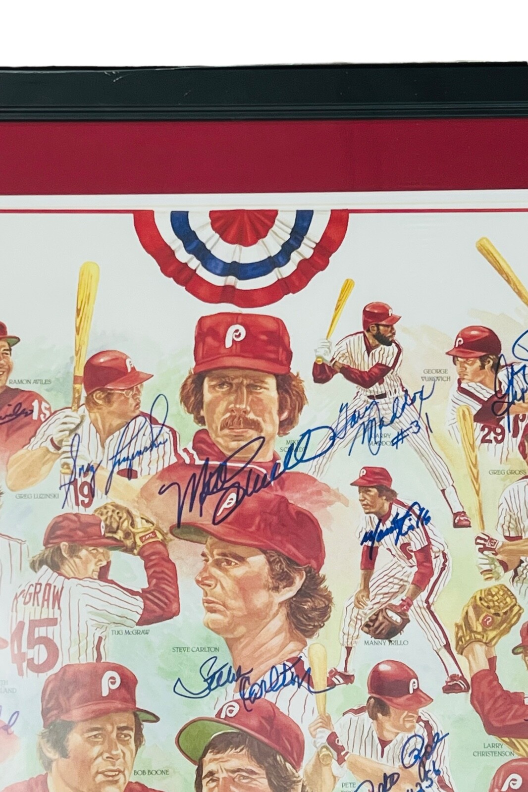 PHILADELPHIA PHILLIES 1980 WORLD SERIES CHAMPIONS SIGNED FRAMED POSTER ...