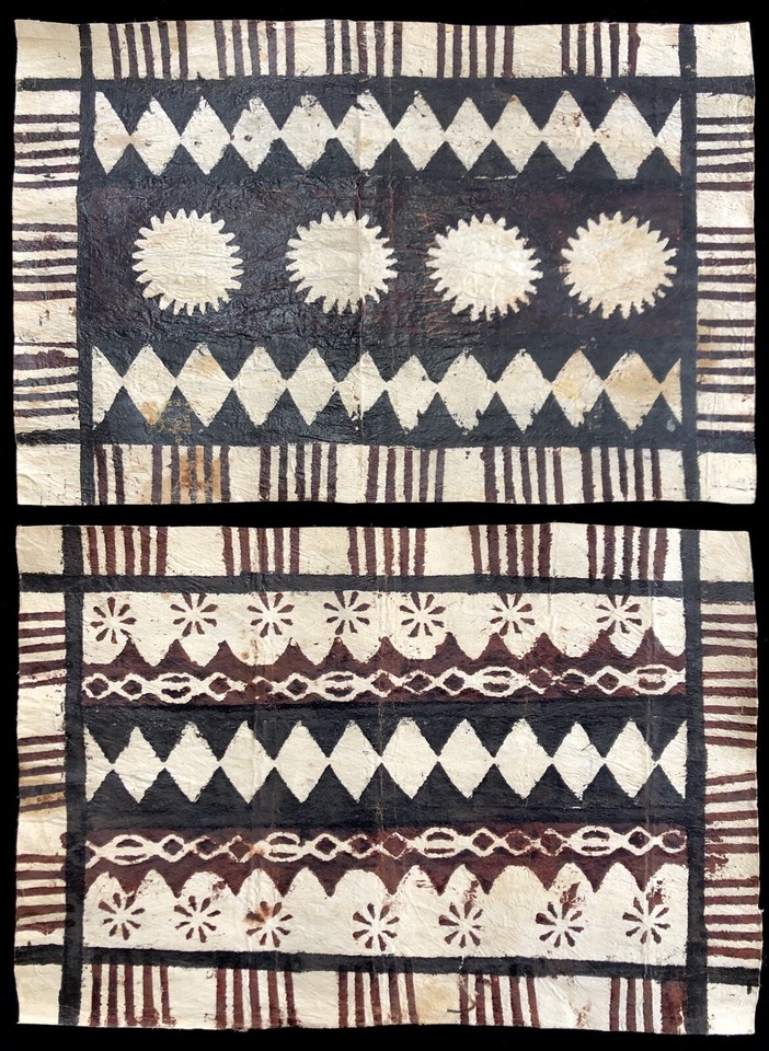 Vintage Handmade FIJI 12x19" Bark TAPA CLOTH Tiki Dinner Placemats ...