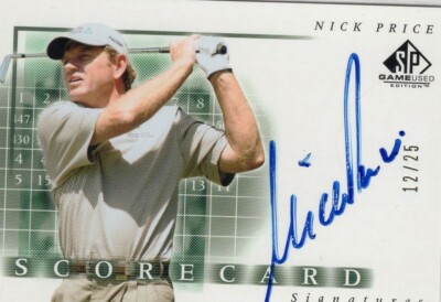 NICK PRICE 2002 SP Game Used SCORE CARD Signatures AUTO Autograph #12/ ...