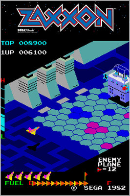 Zaxxon Authentic Arcade Marquee 24x36 Sega Video Game Giclee Artwork ...