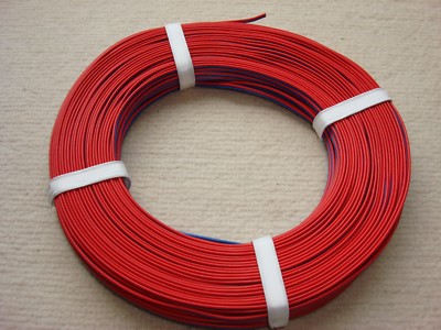 Zwillingslitze Litze Kabel zweiadrig rot blau 2 X 0,14 mm² für Trix 1 ...