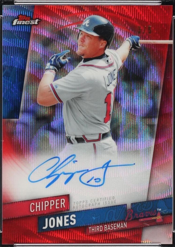 2019 Topps Finest - Autographs Chipper Jones #FA-CJ Red Wave Refractor ...