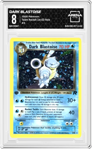 1st Edition Dark Blastoise 3/82 2002 Pokemon Team Rocket Graded NM MINT ...
