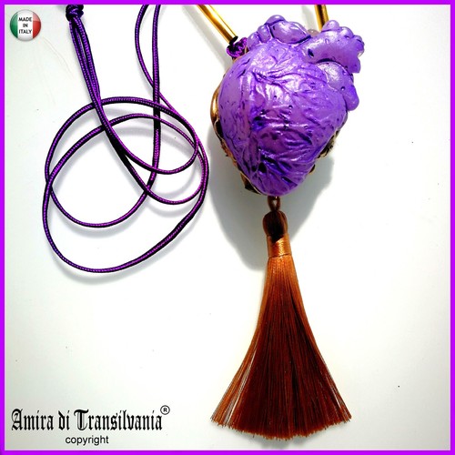 Saint Germain Flame Purple Jewel Heart Pendant Tassel Time Pendant ...