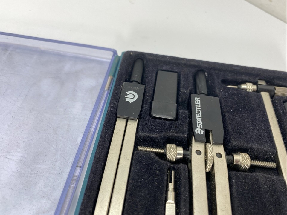 Vintage Staedtler Mars Superbow Jet Set Drawing Instrument Compass Set ...